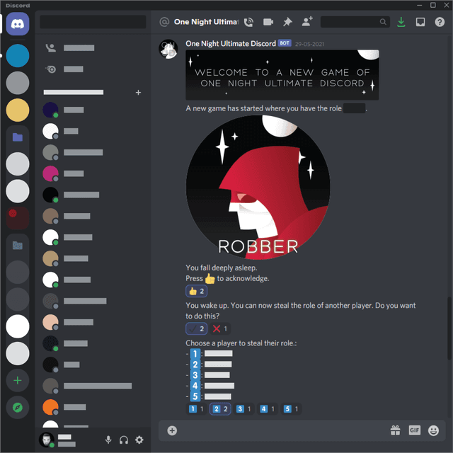 One Night Ultimate Werewolf Discord bot - Sebastiaan Jansen